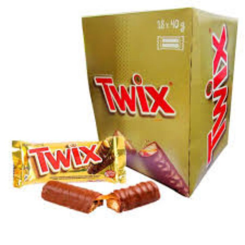 Caixa C/18 Unidades Chocolate Twix Original Biscoito Com Caramelo e Cobertura de Chocolate 720g ...