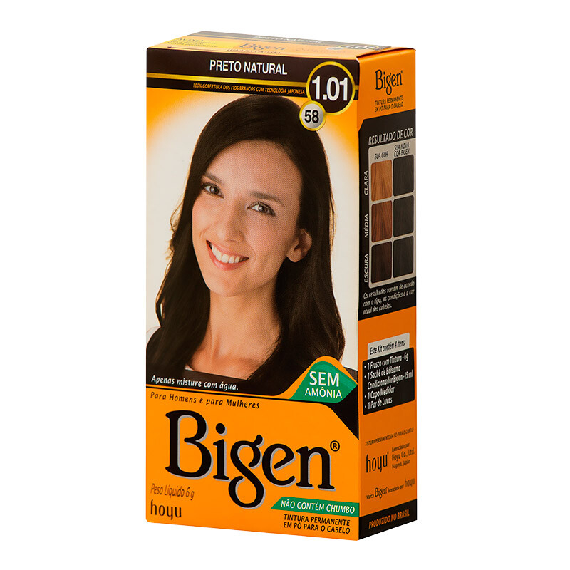 Kit Tintura Bigen 1.01 - Preto Natural 6g | Shopee Brasil