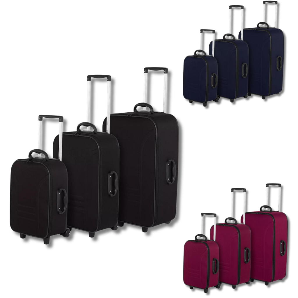 conjunto de mala kit de 3 peças de bordo 10kg e mala media e grande ...