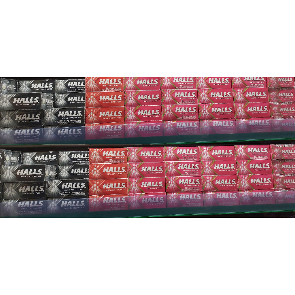 BALA HALLS DE MORANGO OU BALA HALLS DE MELANCIA OU BALA HALLS PRETO ...