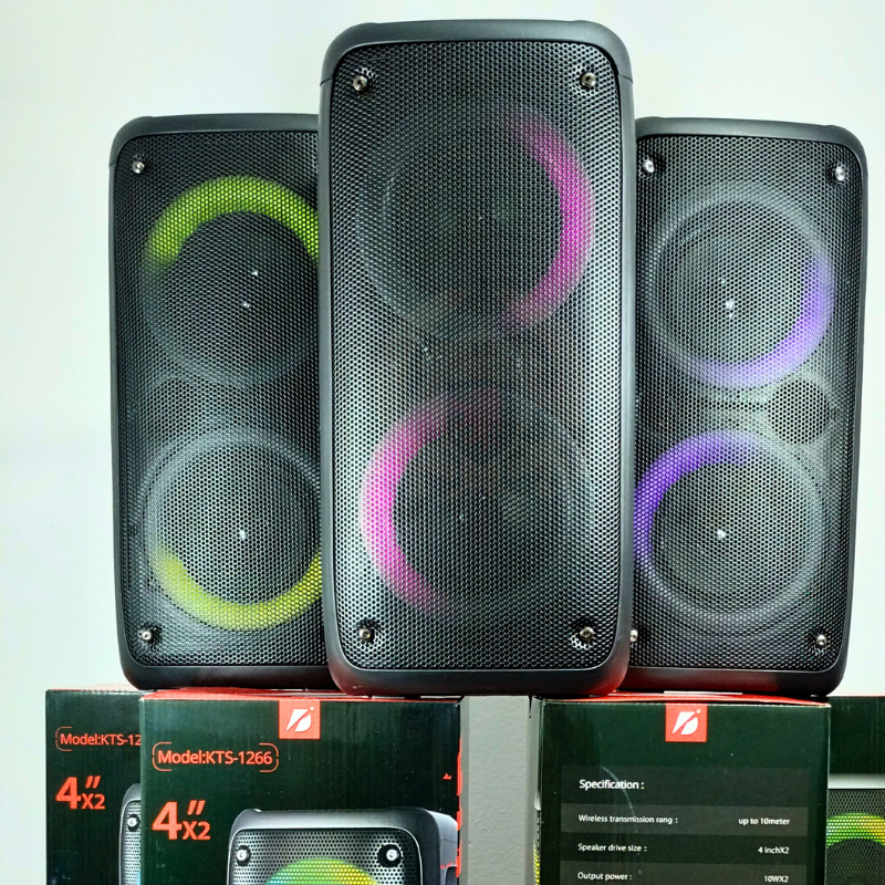 Caixa de som grande kts 1266 entrada sd pen drive bluetooth led ...