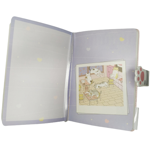 Caderno Gato Luxo Kawaii Brochura A5 Fecho Magnético Escolar