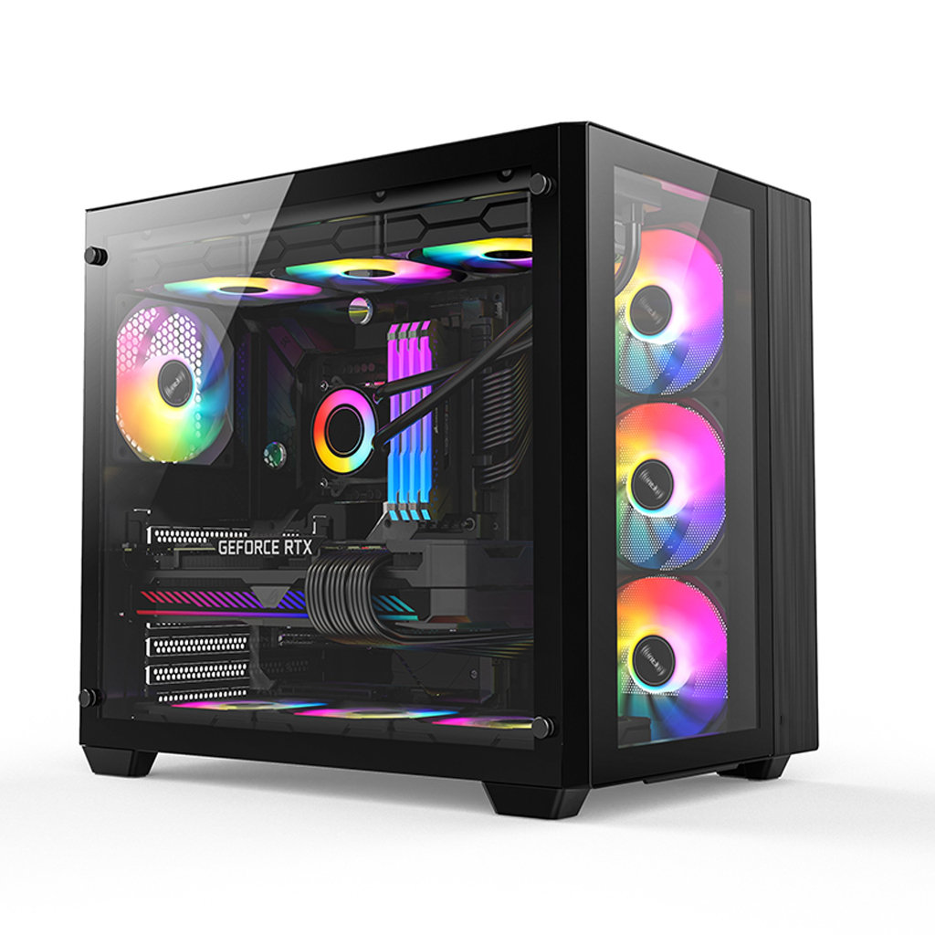 Gabinete Gamer Hyrax, Tower, ATX, Lateral e Frontal Em Vidro Temperado ...