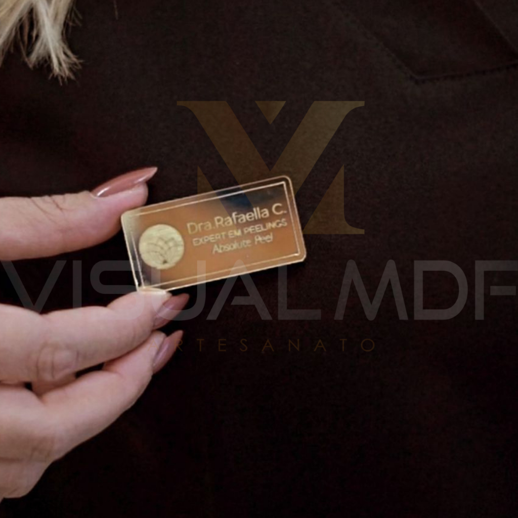 Kit 05 Broches Personalizados Acrilico Espelhado Profissional ...