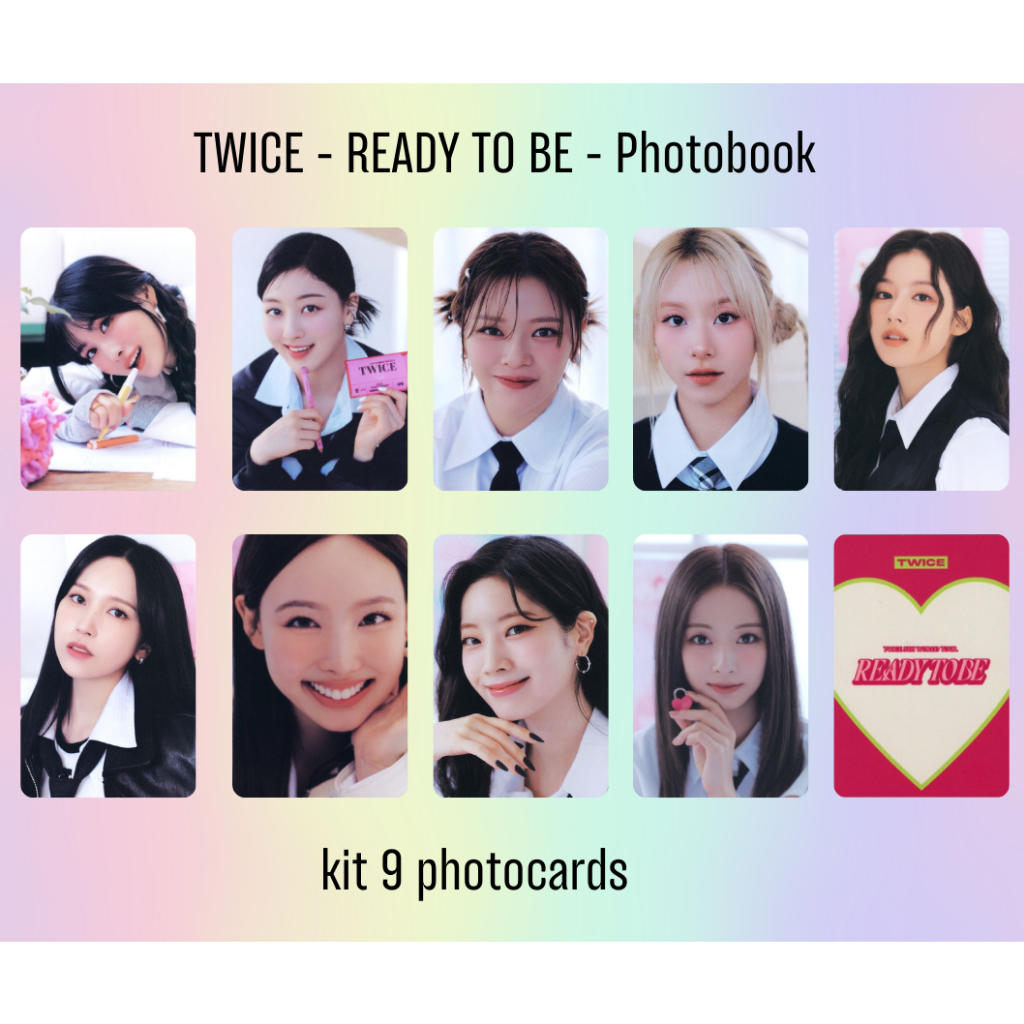 KPOP Photocards TWICE - KIT READY TO BE - Fanmdade - Mina - Nayeon - Jeongyeon - Sana - Jihyo ...