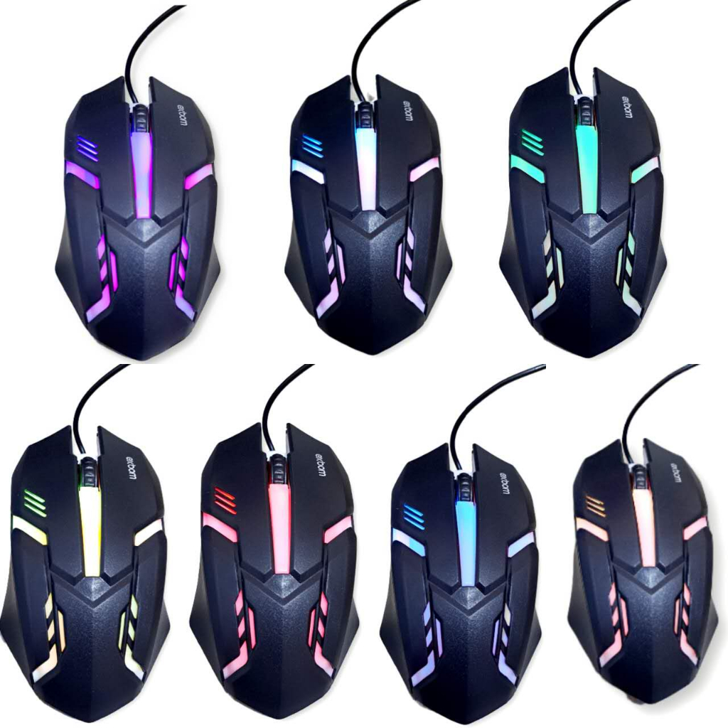 Mouse Gamer Led Rgb 7 Cores Com Fio Usb 1200dpi Ms-62 Exbom | Shopee Brasil