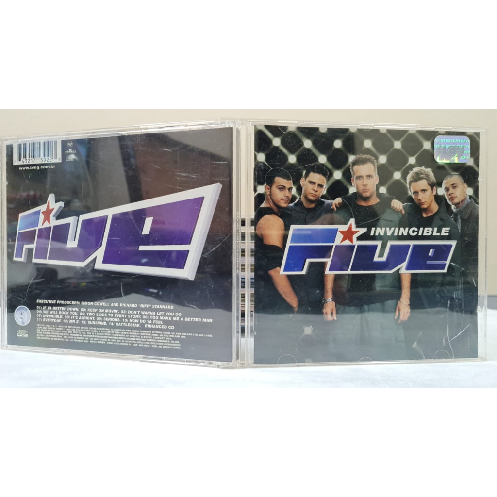 Cd Five - Invincible (1999, tag. Nsync, Backstreet Boys, Boyzone) | Shopee Brasil