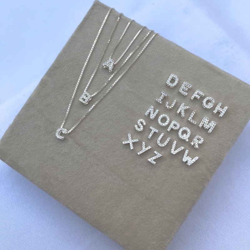 Colar de Prata Letra Inicial Ponto de Luz Prata 925 Original | Shopee ...