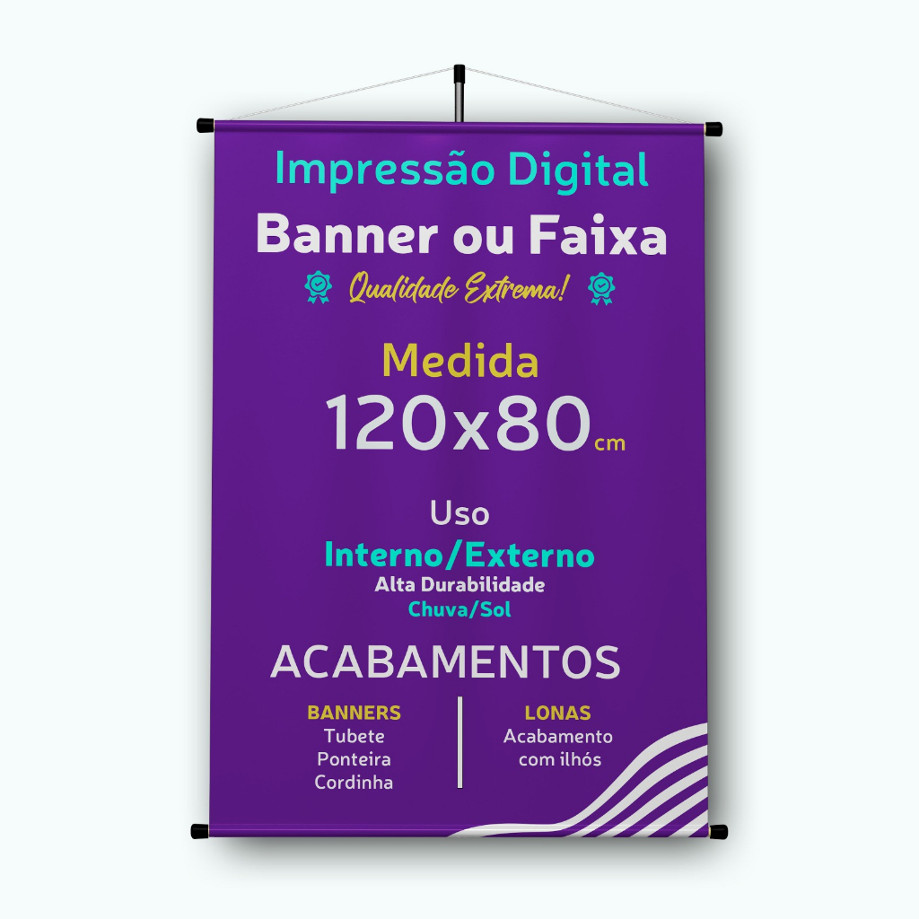 Banner 120 x 80 cm Lona com Ilhós ou Adesivo - ENVIE SUA ARTE ...