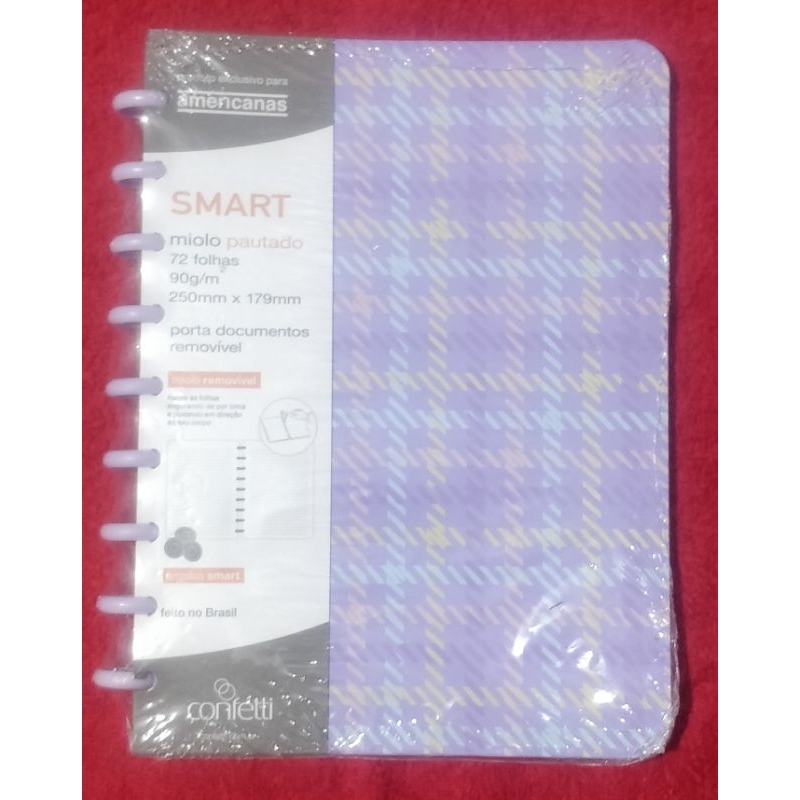 Caderno Argolas Smart Confetti Pied Poule Lilás 72 folhas miolo pautado ...