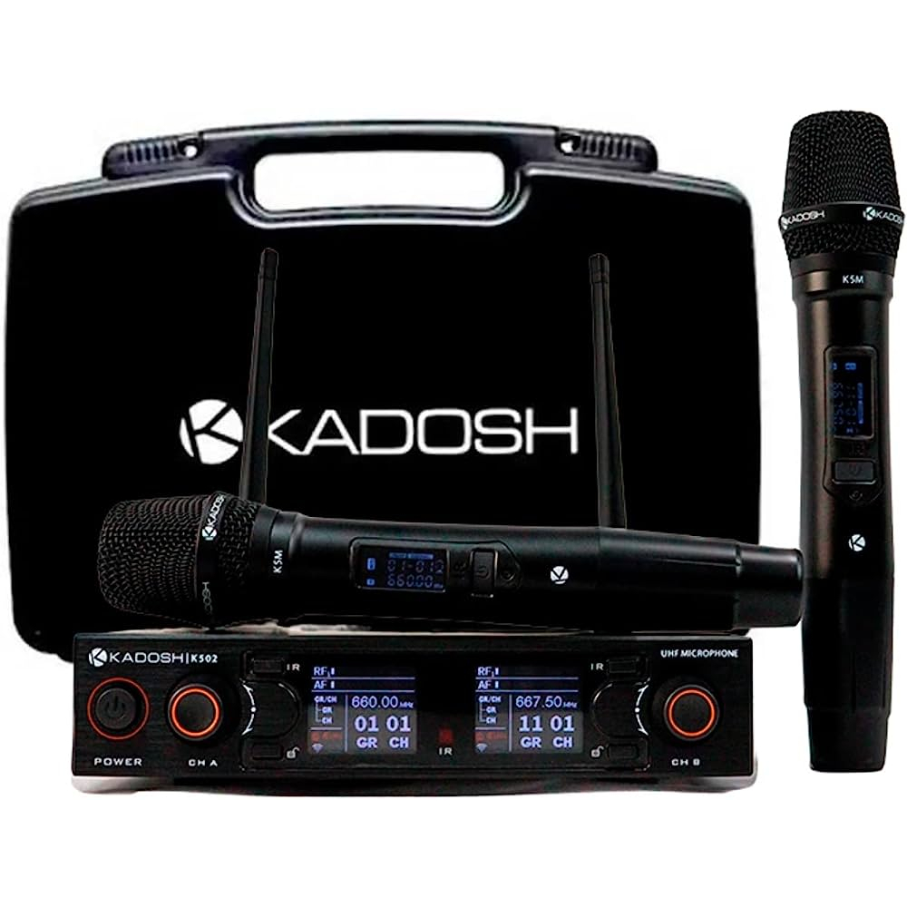 Microfone sem fio Kadosh K-502 Duplo Profissional (Anatel ) | Shopee Brasil