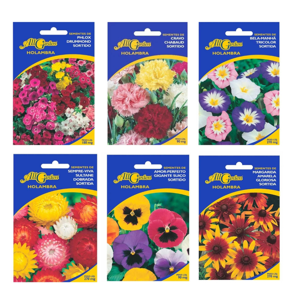 Kit de 5 pacs de Sementes Variadas - Cultive uma Diversidade de Plantas ...