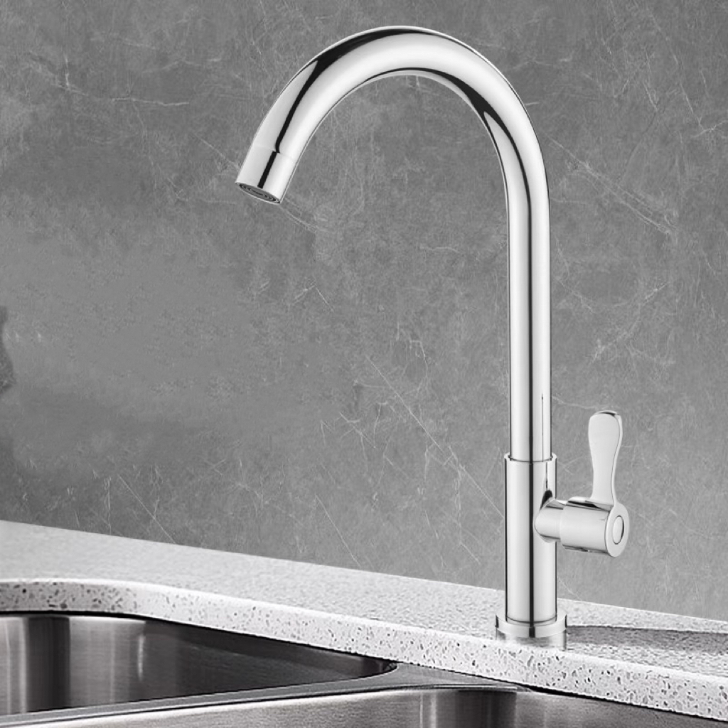 Torneira Inox Cozinha Bancada Gourmet Bica Alto Pia Metal Simples ...