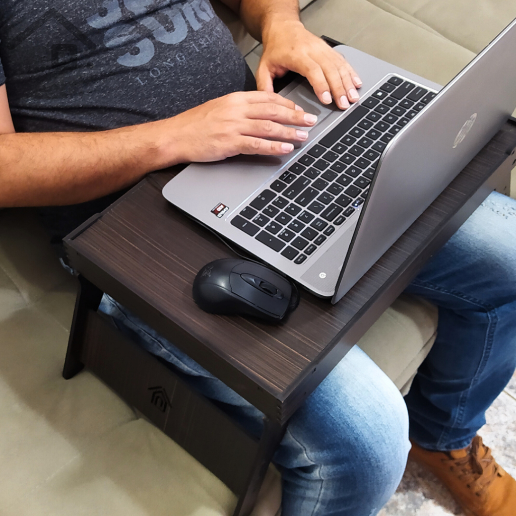 Suporte Notebook Dobrável Mesa de Apoio Sofá e Cama Moderno - Escorrega ...