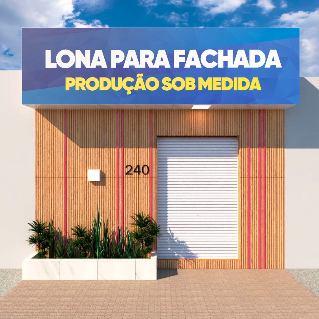 Fachada Banner Faixa Lona Personalizado com acabamento em ilhós ...
