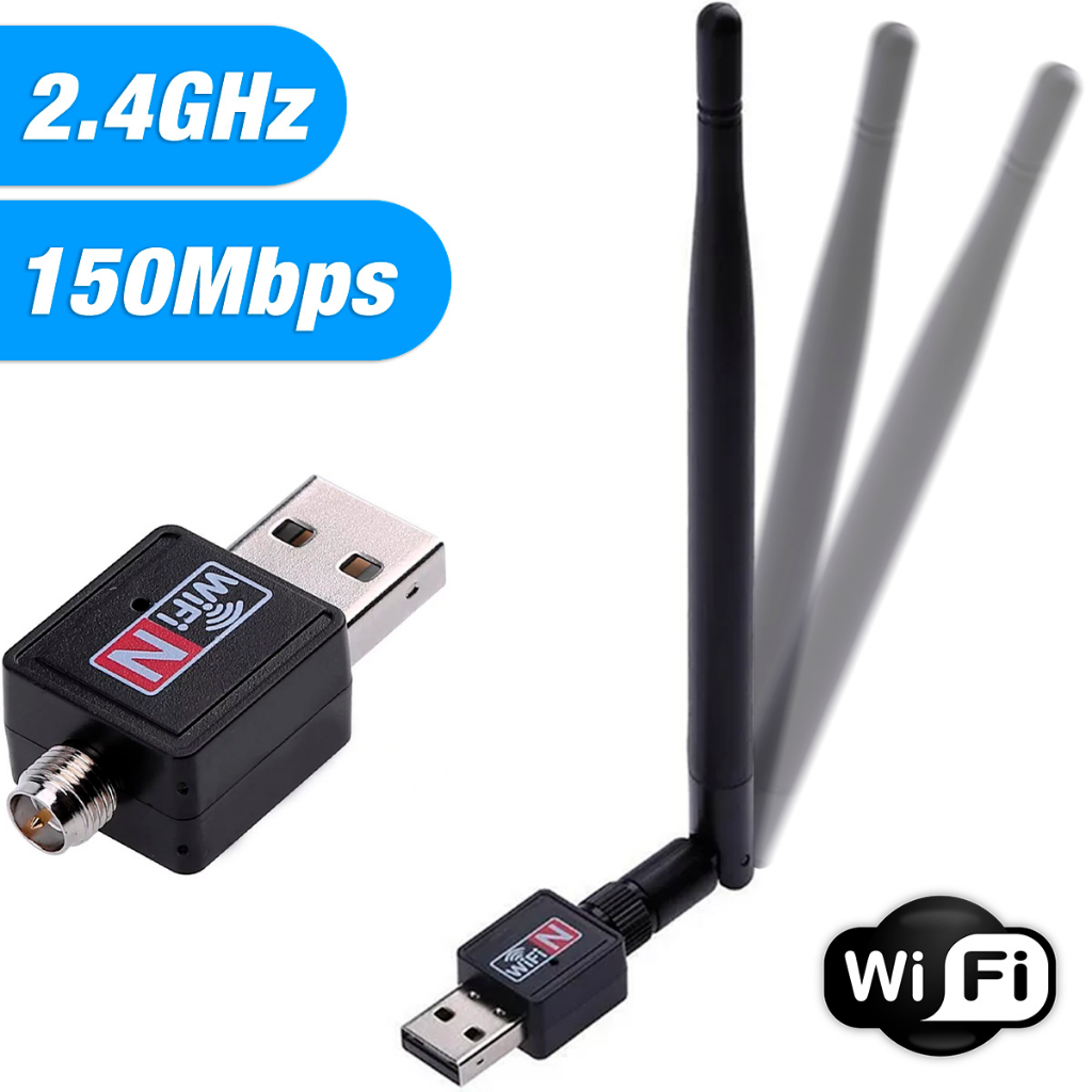 Adaptador Usb Wireless Receptor Wifi 2.4ghz Antena 150mbps - Escorrega ...