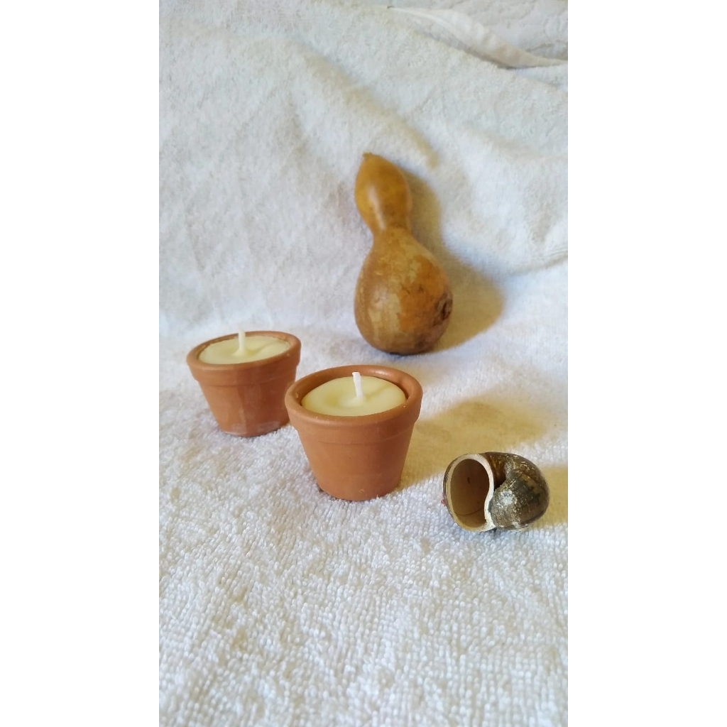 Vela aromática no vaso de barro|cera de coco|20g| | Shopee Brasil