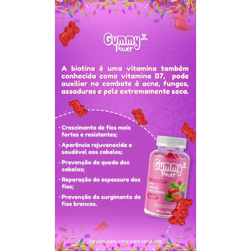 gummy power gominha que auxiliar nos crescimento dos cabelos e unhas ...