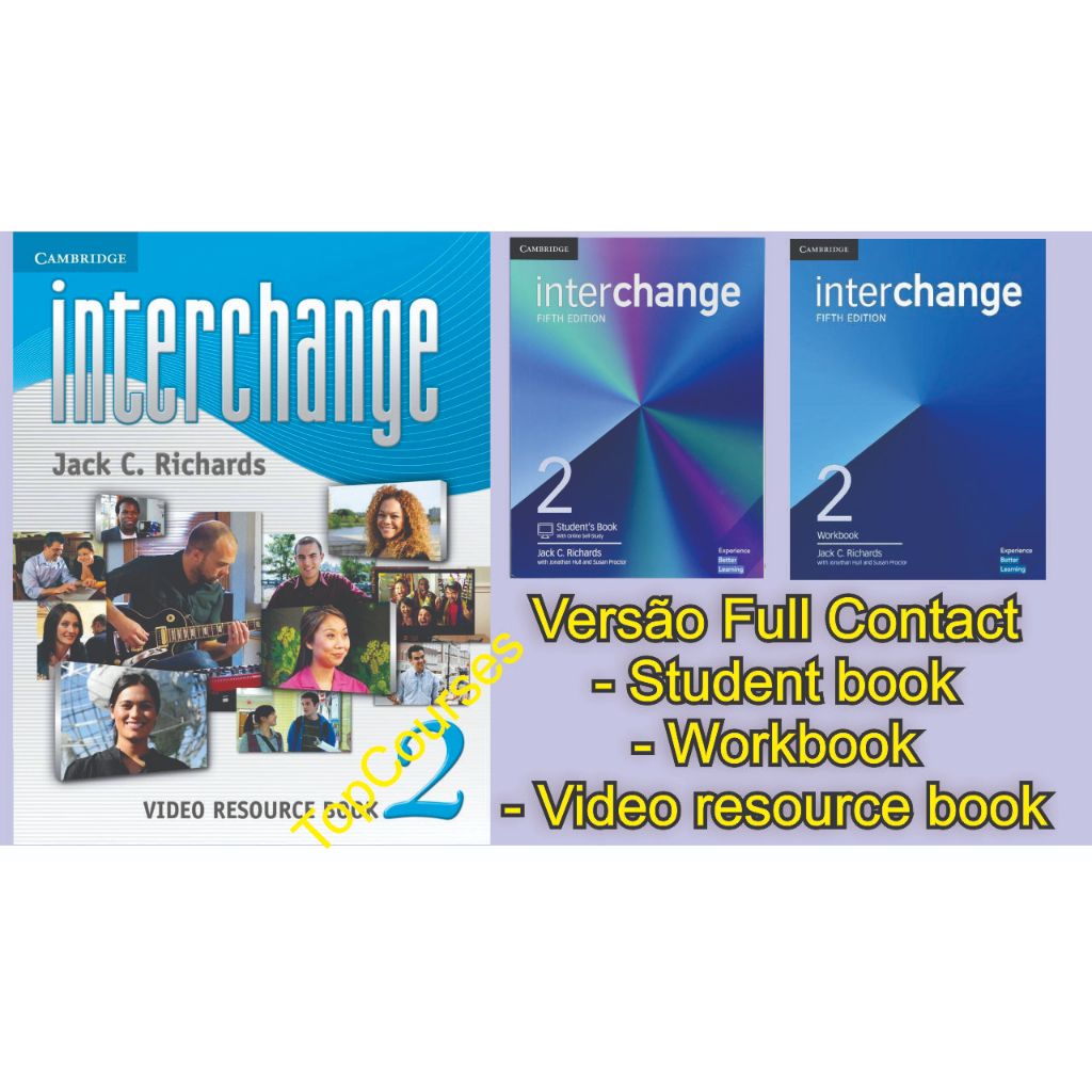 Curso Cambridge Interchange Level 2 Full Contact student book workbook e video resource book ...