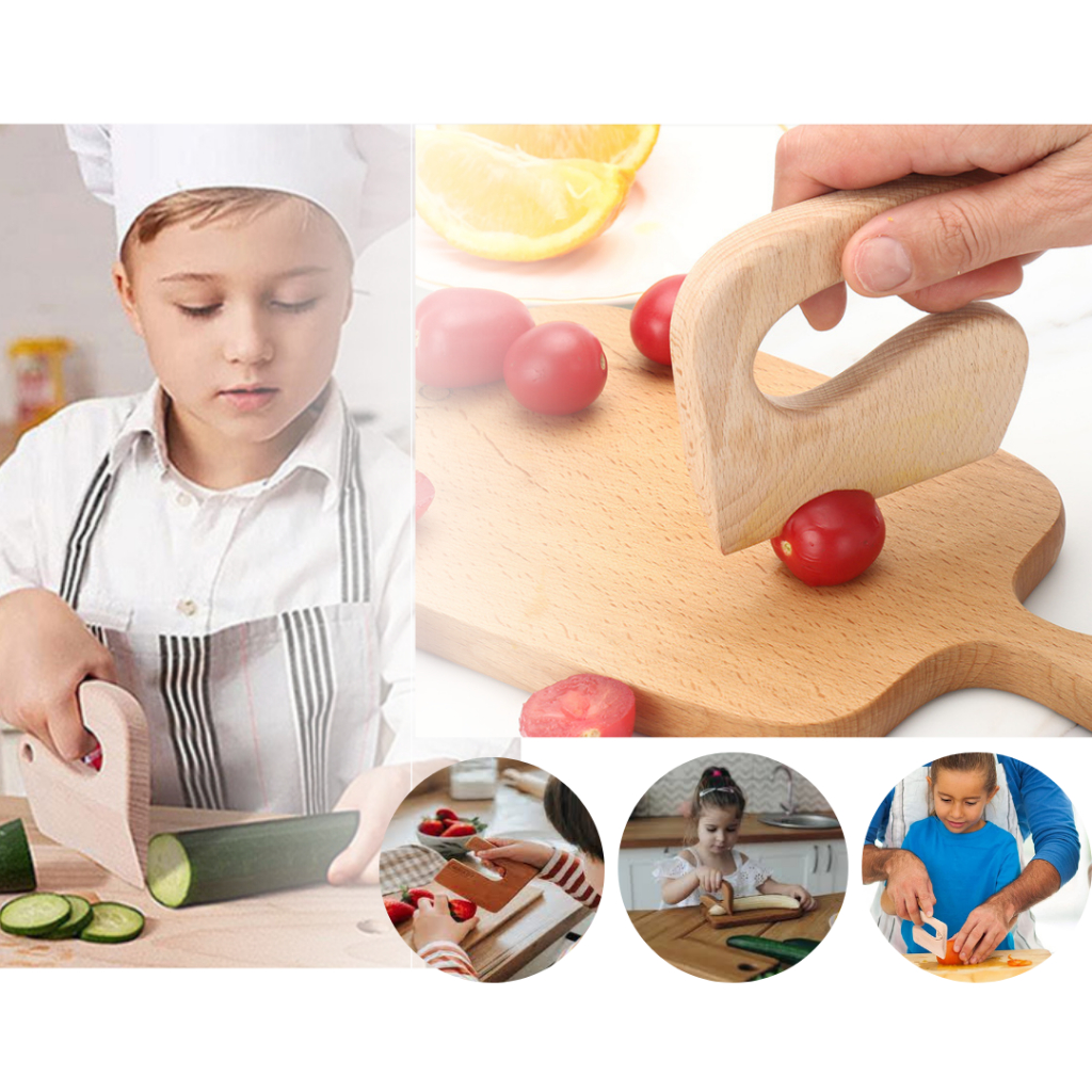 Faca Brinquedo Infantil De Madeira Montessori Fruta Vegetais | Shopee ...