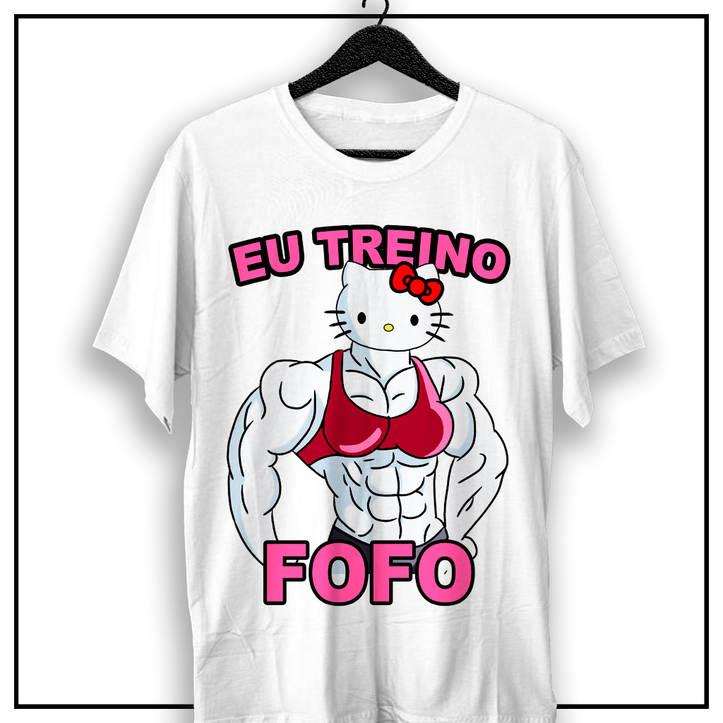 Camisa Hello kitty Treino Fofo Academia Malhada Shape Forte Músculo ...