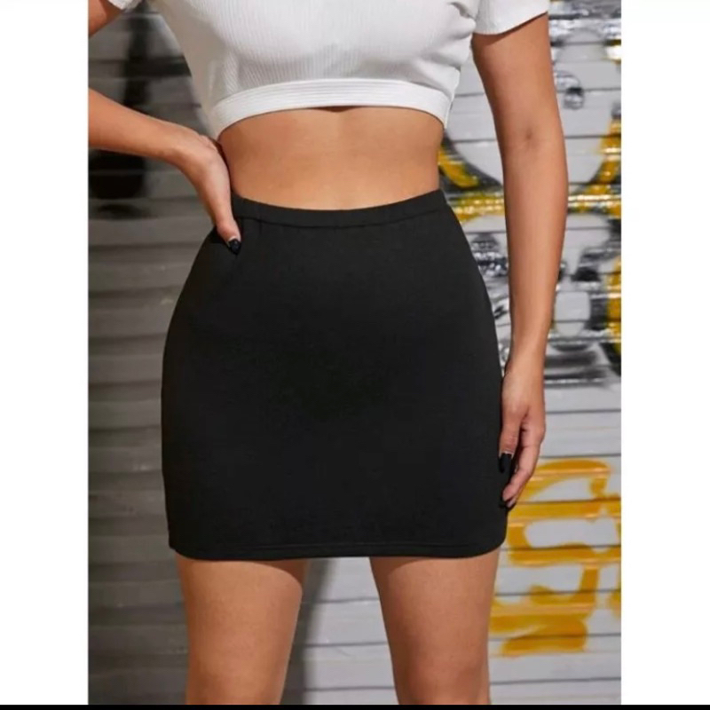 Mini Saia Feminina Curta Preta Malha Suplex | Shopee Brasil