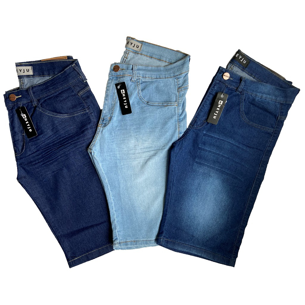 Kit 2 Bermuda Jeans Masculina Com Plus Size Direta Da Fbrica
