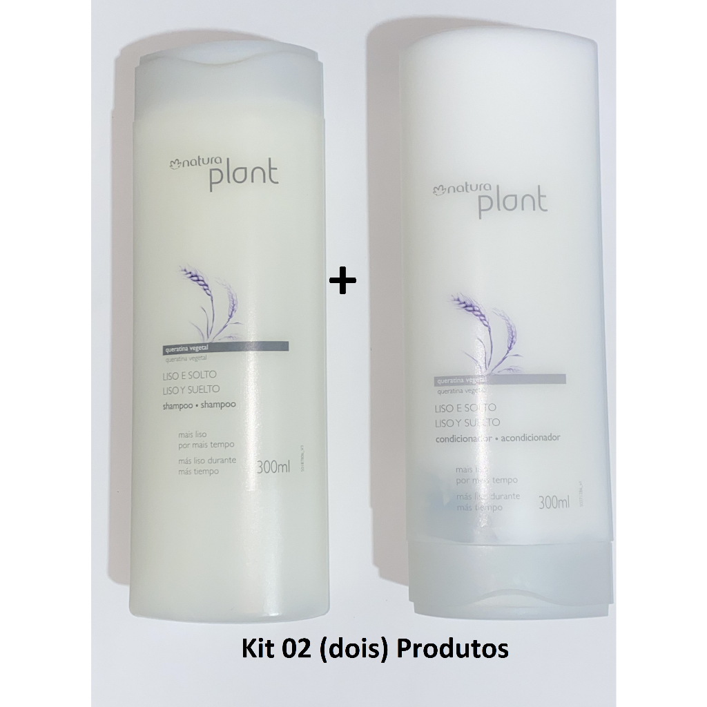 Kit Natura Plant Shampoo e Condicionador Cabelos Liso e Solto - 300 ml ...