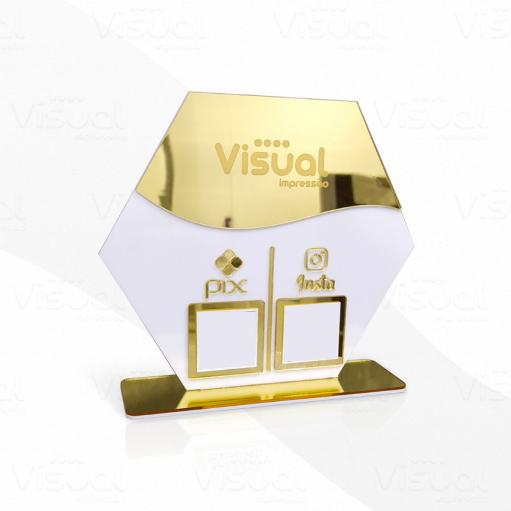 Placa PIX display 2QR Codes Hexágono Personalizado acrílico | Shopee Brasil