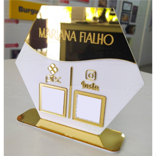 Placa PIX display 2QR Codes Hexágono Personalizado | Shopee Brasil