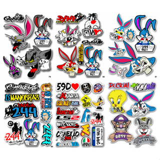 Kit Adesivos Coelhos 244 grau 59d segurando placa carro moto bike impreshow | Shopee Brasil