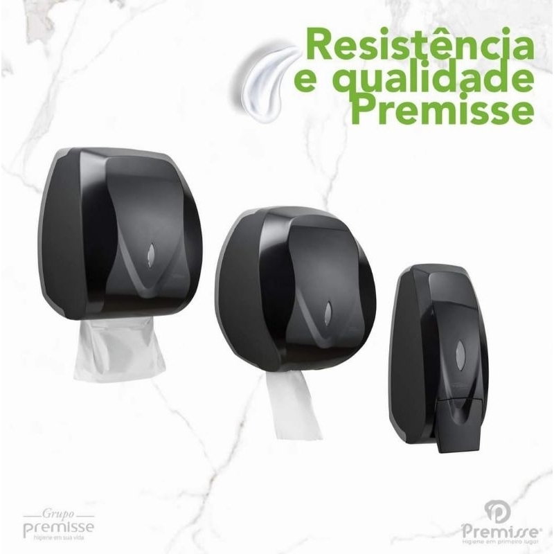 Kit Dispensers Velox Dark Premisse ( Saboneteira + Toalheiro + Porta ...