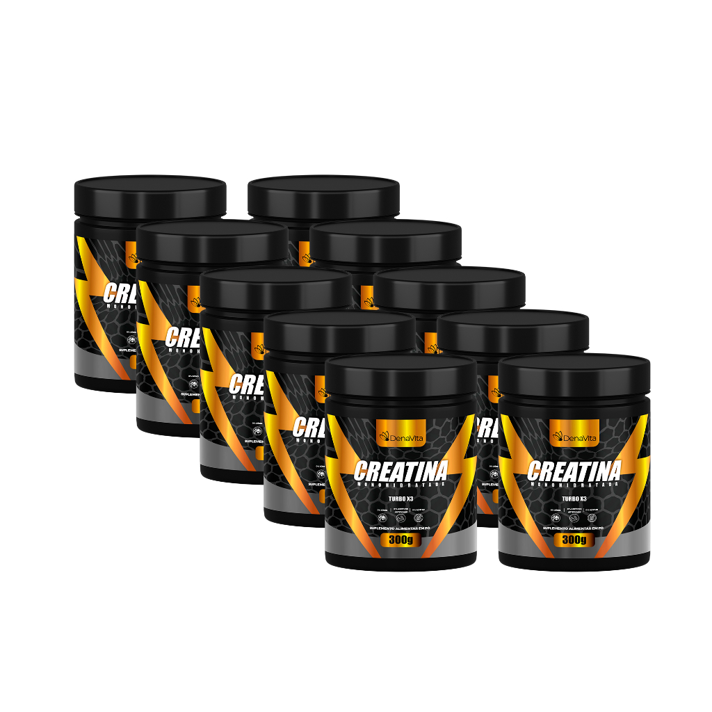 Kit 10x Creatina Monohidratada Creatine Turbo X3 Suplemento Em Pó - 300 ...