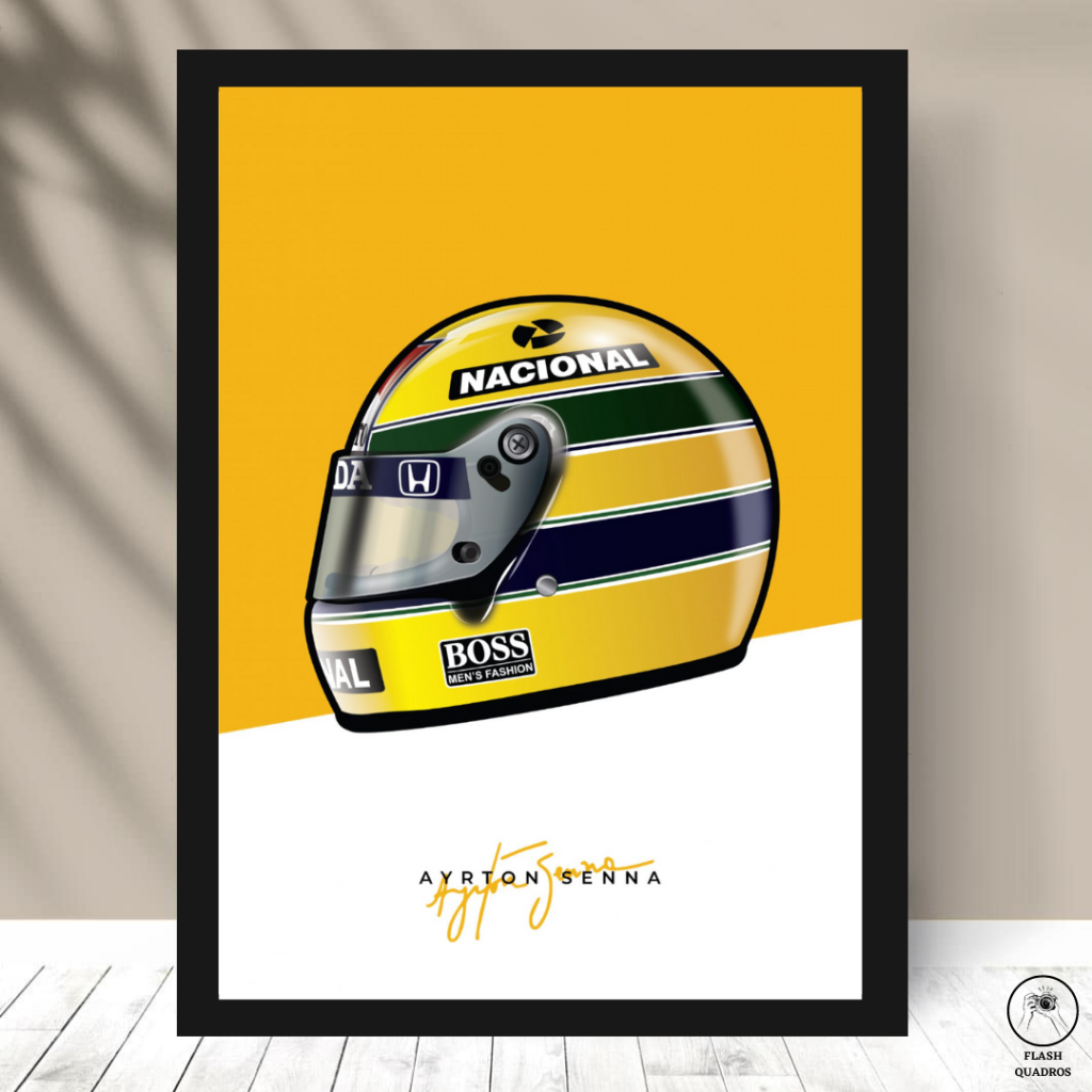 QUADRO CAPACETE AYRTON SENNA BRASIL C/ MOLDURA E VIDRO A4 A3 | Shopee ...