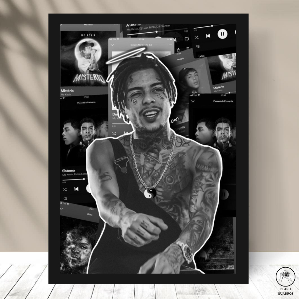 QUADRO MC KEVIN FUNK C/ MOLDURA E VIDRO A4 A3 #34 | Shopee Brasil