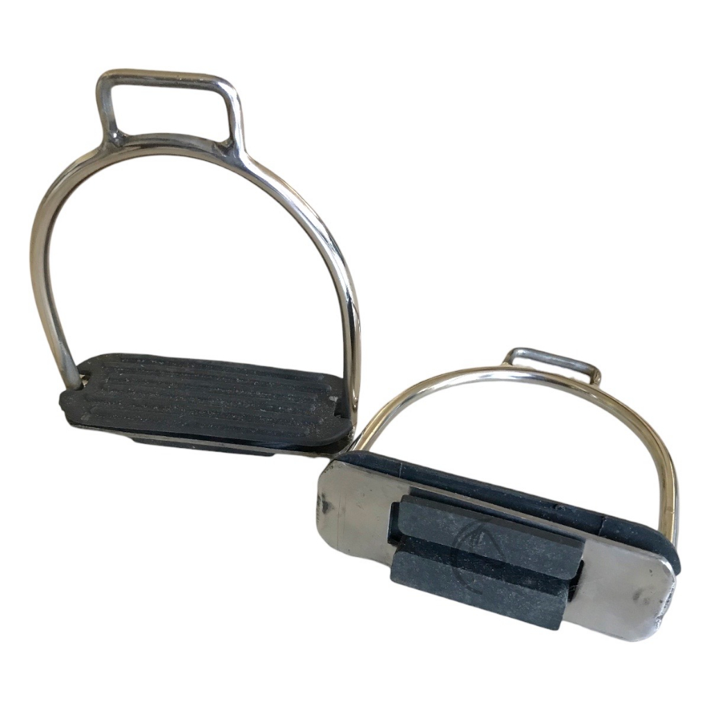 Estribo Pisante Inox Para Montar A Cavalo Sela Resistente Com Borracha ...