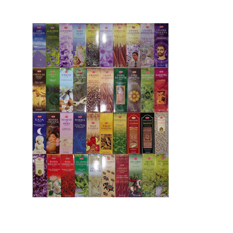 Incenso Hem Box 25 Caixas De 8 Varetas 5 Aromas Por Box | Shopee Brasil