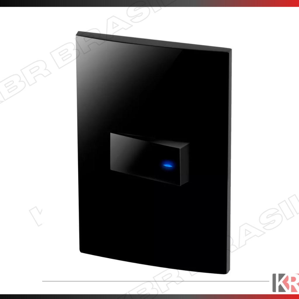 Conjunto interruptor com Led Preto Fosco CLEAN EBONY - MARGIRIUS ...