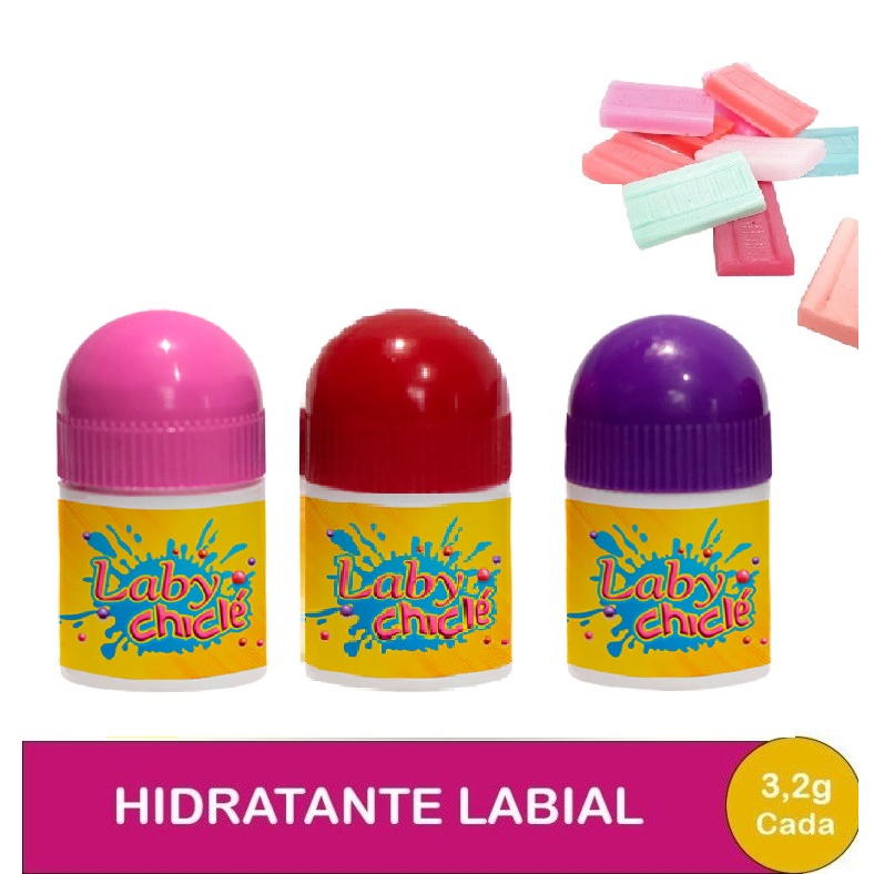 Kit C/3 Protetor Labial Chiclé - Hidratante Labial Com Cor - Sabor ...