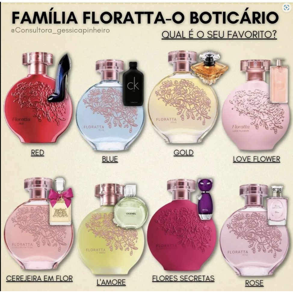 Floratta 75 ML e 30 ml (Red, Blue, my Blue, Flores Secretas, Love ...