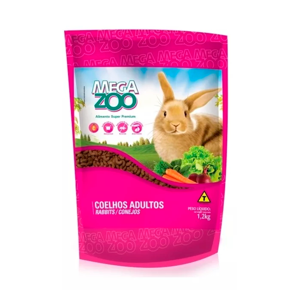 Megazoo Extrusada Coelhos Adultos Super Premium (1,2kg) | Shopee Brasil