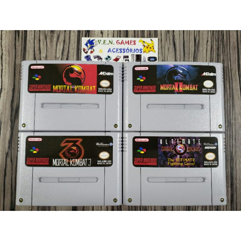 MORTAL KOMBAT 1/2/3/ULTIMATE P/ SUPER FAMICOM + GARANTIA! | Shopee Brasil