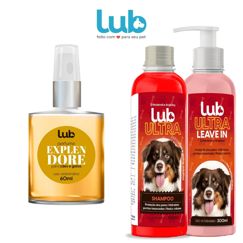 Kit Shampoo E Leave In Lub Max + Perfume Explendore 60ml Lub Pet D ...