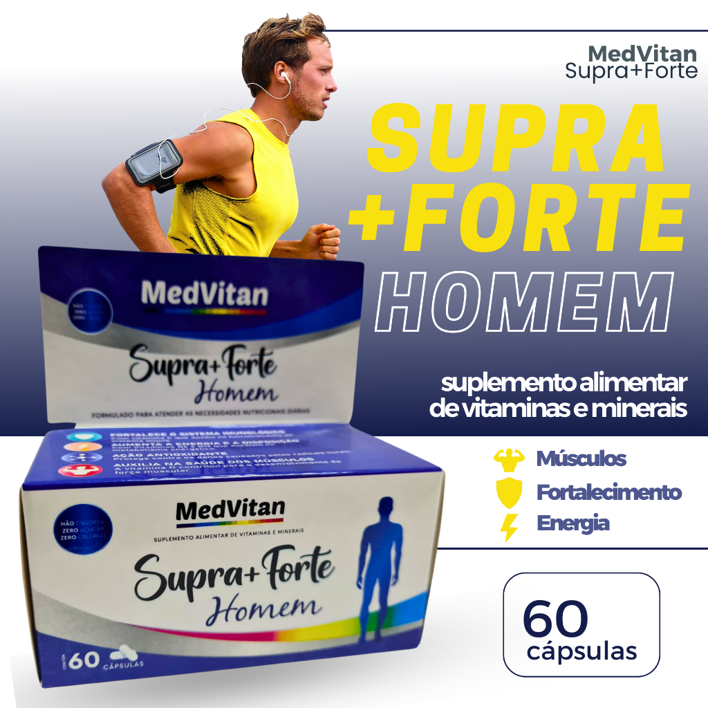 Suplemento Vitamínico 60 Cápsulas Supra+Forte Homem Medvitan | Shopee ...