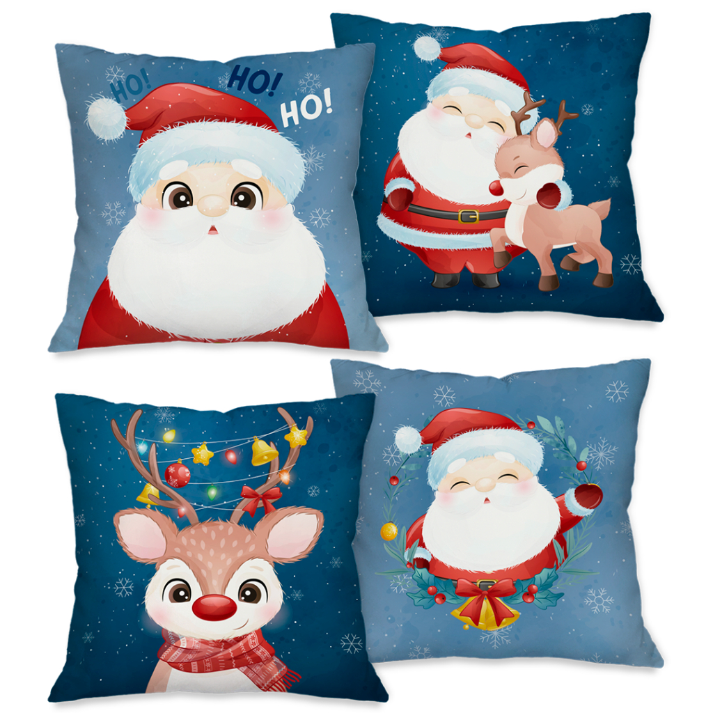 COLEÇÃO DE NATAL! Kit 4 Capas de Almofadas Decorativas Natalinas ENVIO ...