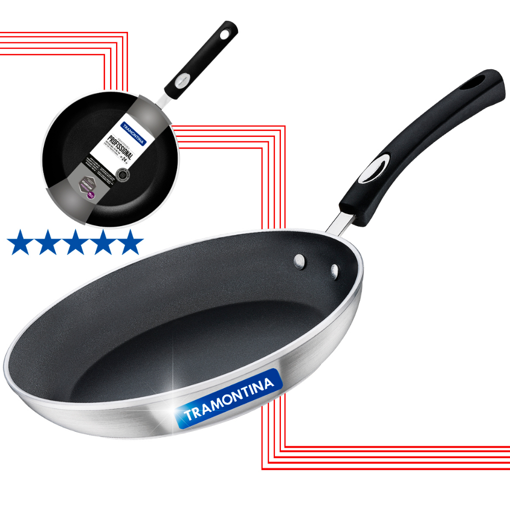 Frigideira Profissional Antiaderente Indução Tramontina 24cm | Shopee ...