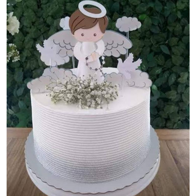 Topo topper de bolo batizado / batismo (vários modelos) | Shopee Brasil