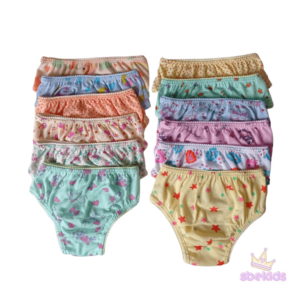 EXCELENTE Kit 12 Calcinhas Infantil menina criança calcinha feminina ...