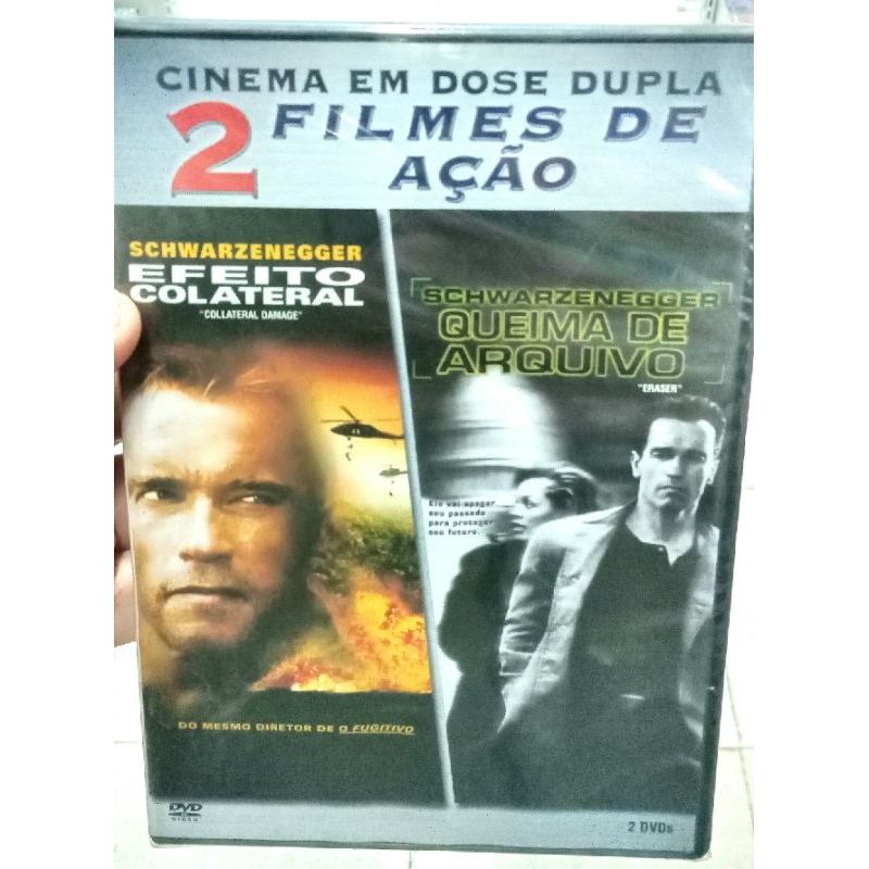 Dvd Efeito Colateral + Queima de Arquivo - Arnold Schwarzenegger - 2 DVDs (Novo/Original/Lacrado ...
