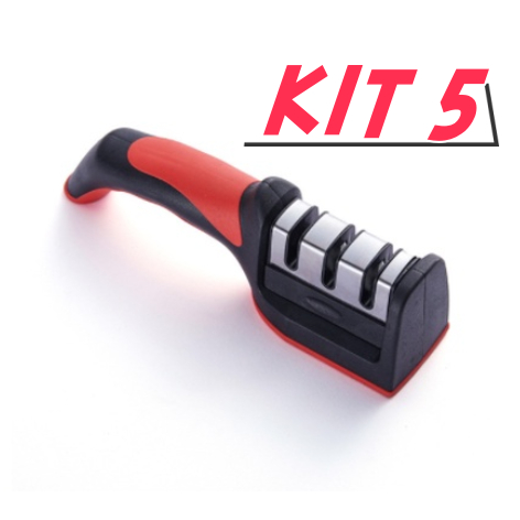 KIT 5 Afiador Amolador De Facas Em Aço Inox Com 3 Borda Profissional ...
